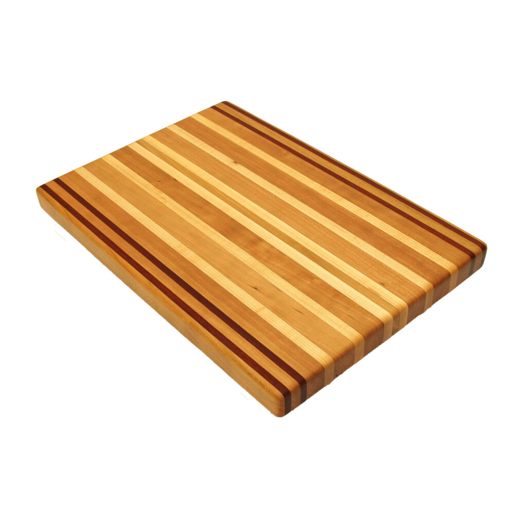 Cherry, Maple, and Padauk Edge Grain Cutting Board 17×12 – Bespoke Drip